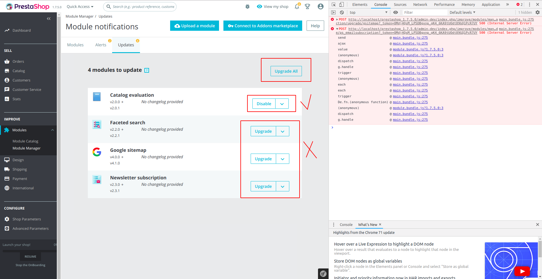 Upgrade all not working · Issue #12044 · PrestaShop/PrestaShop · GitHub