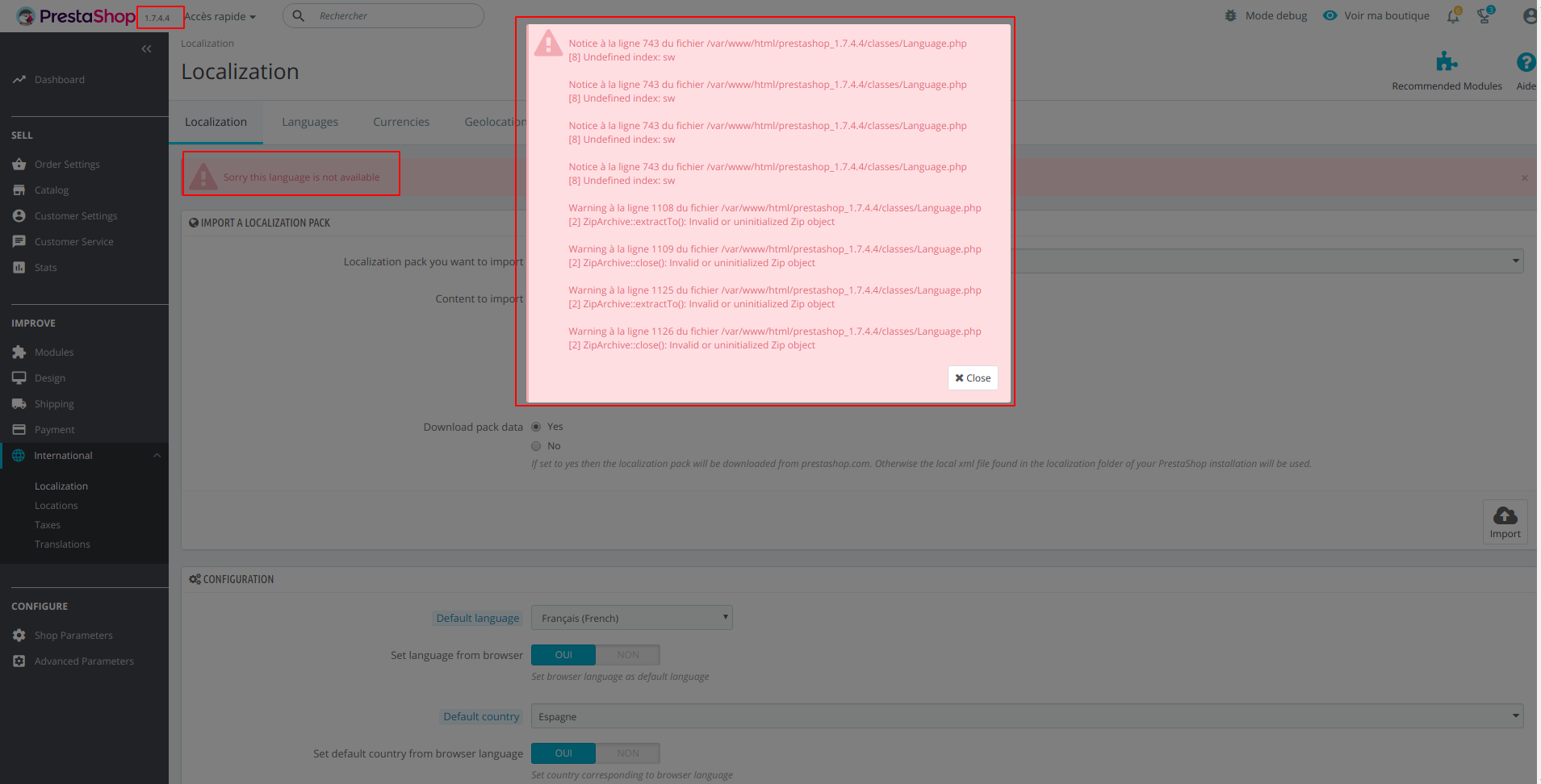 Can't import tanzania localization pack · Issue #12625 · PrestaShop/PrestaShop · GitHub