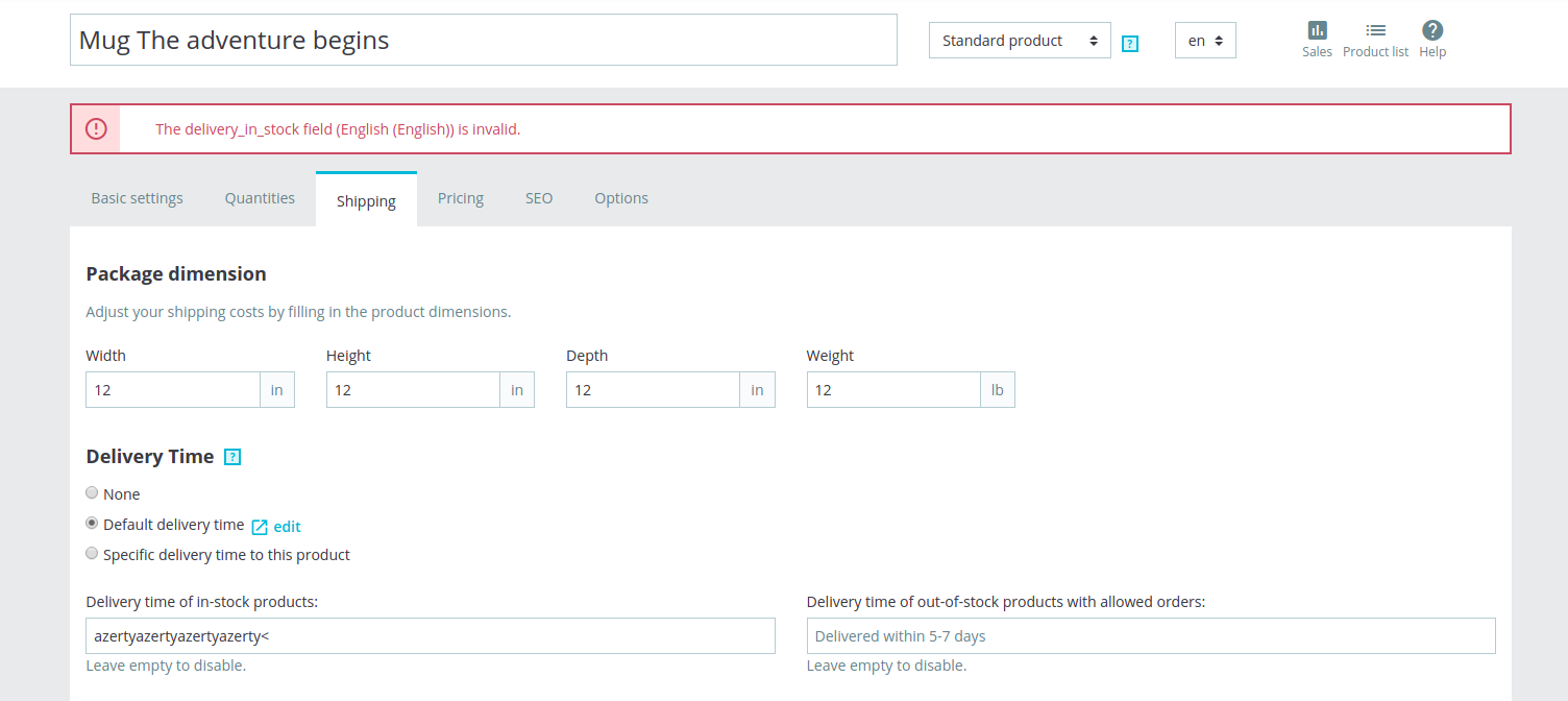 [Shipping tab ] - Delivery Time 2/4 · Issue #19667 · PrestaShop ...