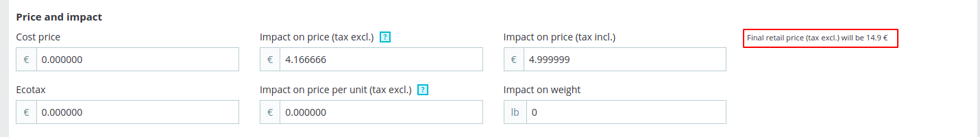 The final product price for the combination sould be displayed also tax included · Issue #15416 ...