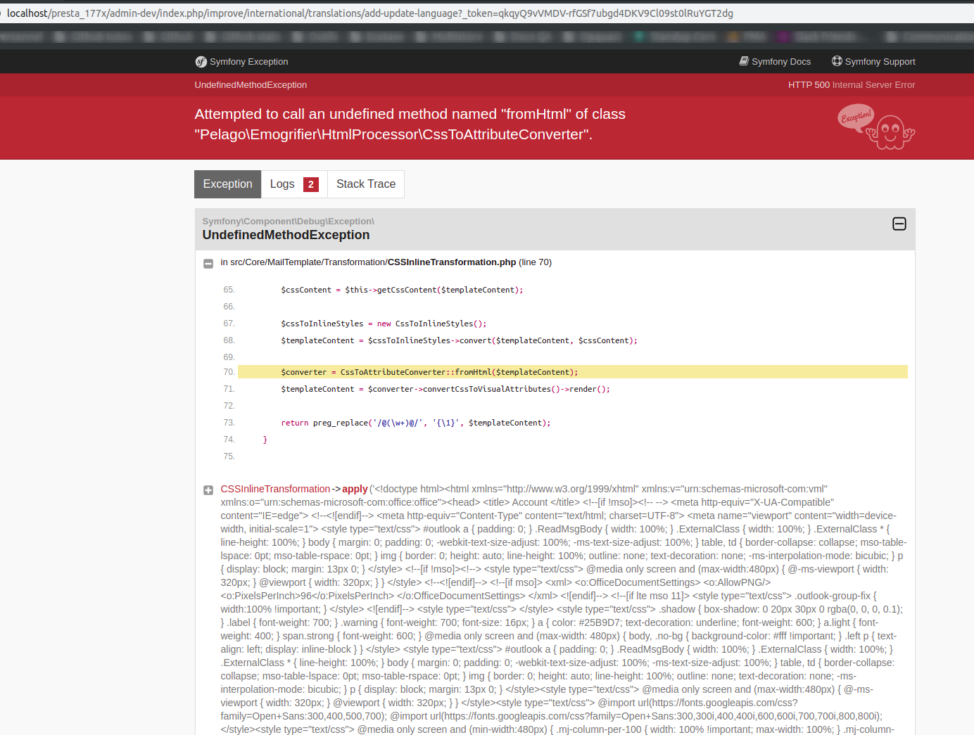 Undefined method when trying to add a language or a pack · Issue #17189 · PrestaShop/PrestaShop ...