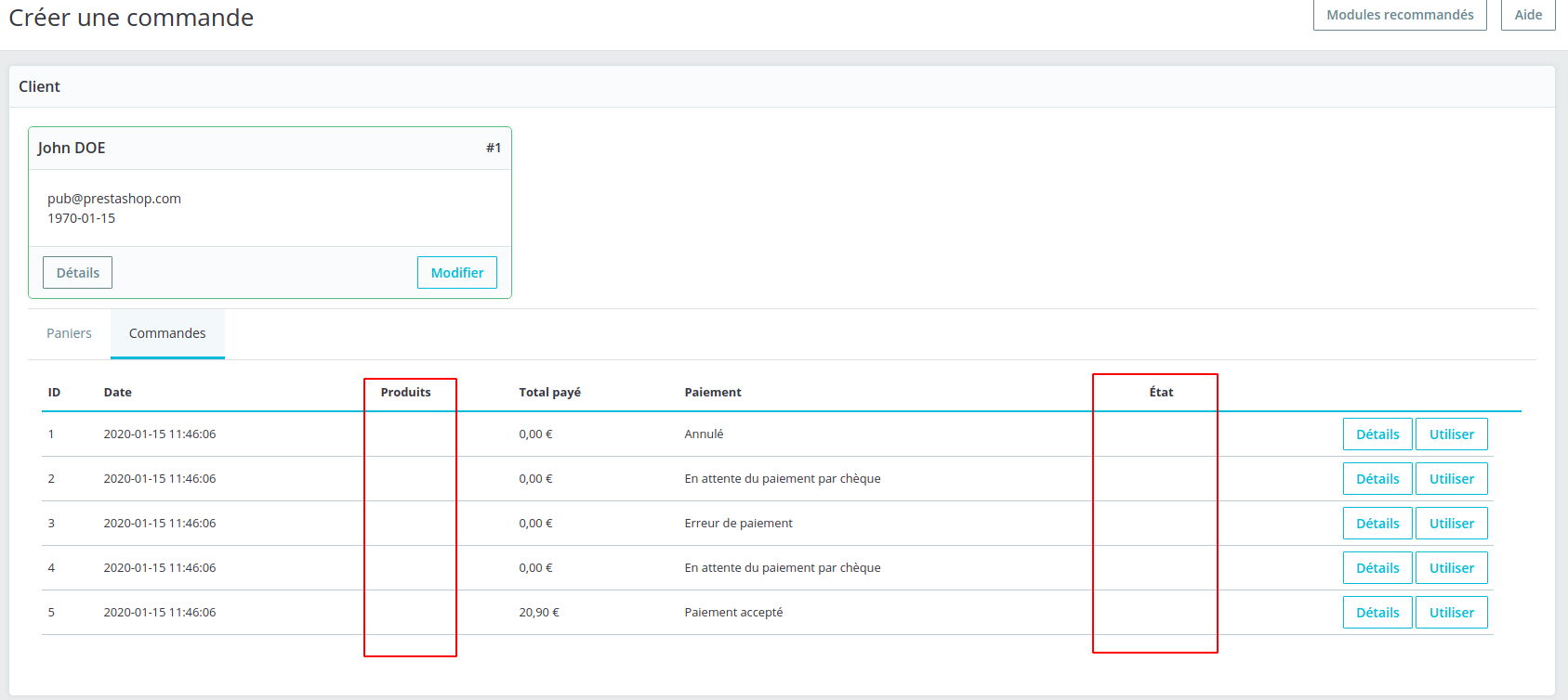 Empty columns on orders tab when creating an order · Issue #17197 · PrestaShop/PrestaShop · GitHub