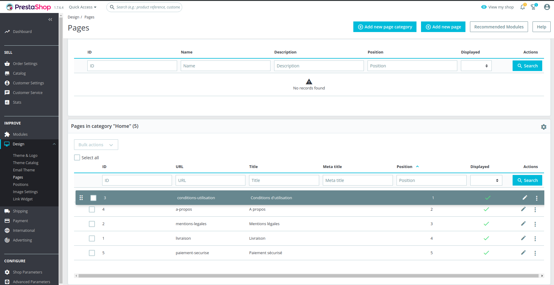 Can't change CMS page position because position column is missing · Issue #18516 · PrestaShop ...