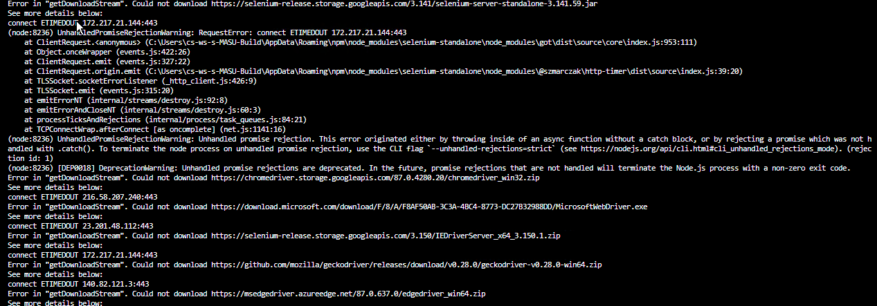 Error On Getdownloadstream · Issue 534 · Webdriverio Selenium