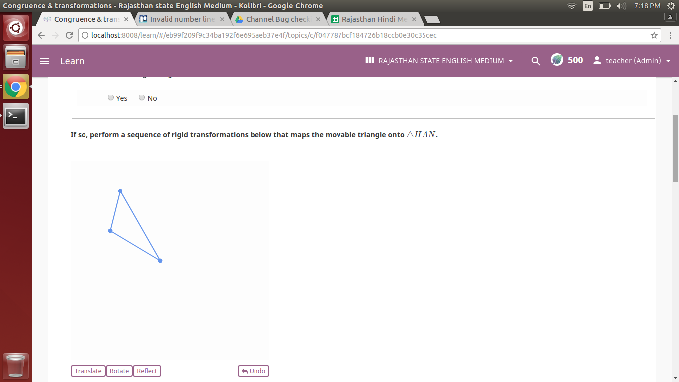 Cannot move geometrical figures on a co-ordinate plane to proceed to ...