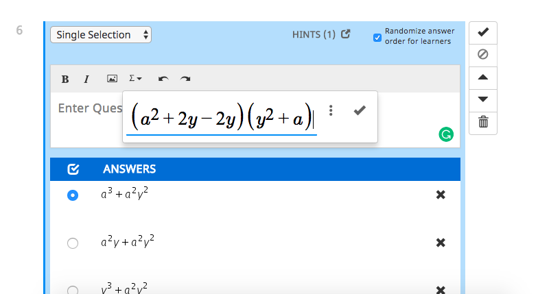 The mathematical equations created on math formula input widget on ...