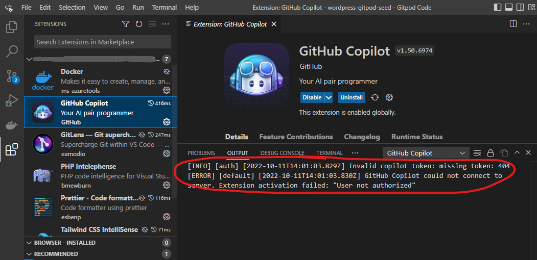 Github Copilot Support · Issue 10032 · Gitpod Iogitpod · Github