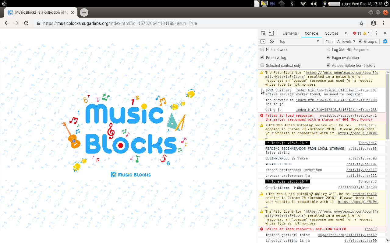 No playback on project · Issue #1935 · sugarlabs/musicblocks · GitHub