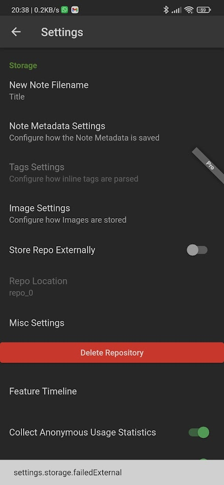 Cannot enable "Store Repo Externally" · Issue #558 · GitJournal/GitJournal · GitHub