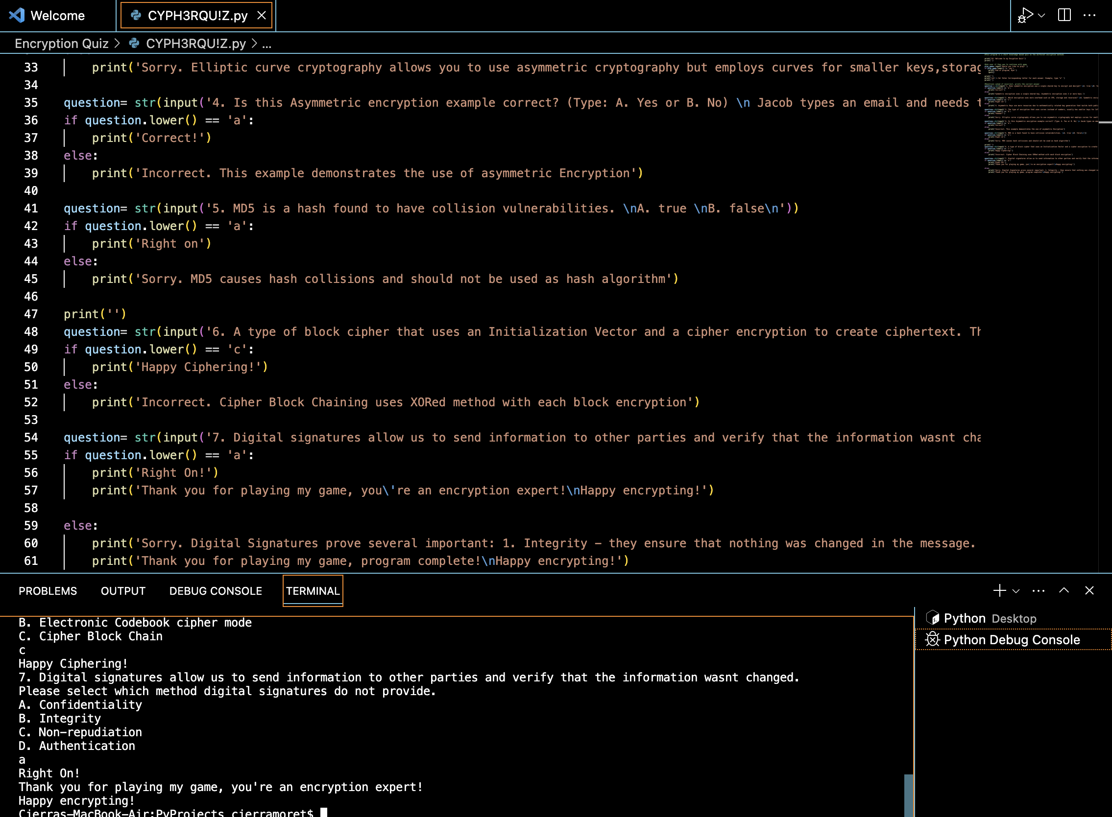 GitHub - CMoret/CSProjectEncryptionQuiz