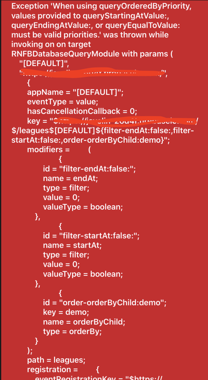 V6 Realtime Database Native Crash When Querying By Boolean