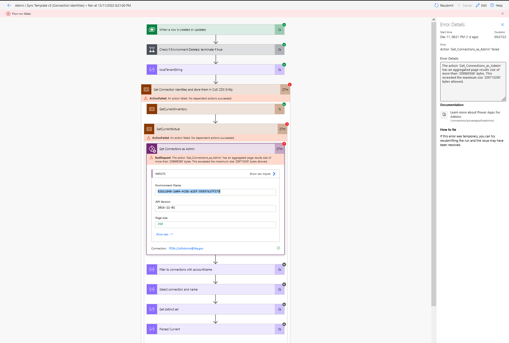 [CoE Starter Kit - BUG] Sync Template v3 (Connection Identities) Limit · Issue #3293 · microsoft ...