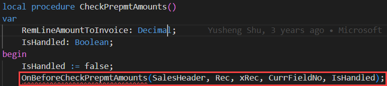 [Event change request] Adding additional variables to OnBeforeCheckPrepmtAmounts integration ...