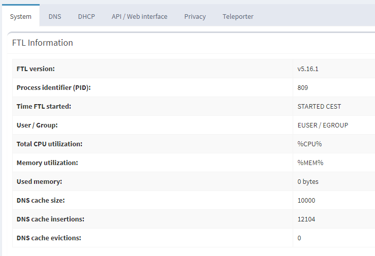 The Settings → System page shows placeholder values for system-related values · Issue #4883 · pi ...