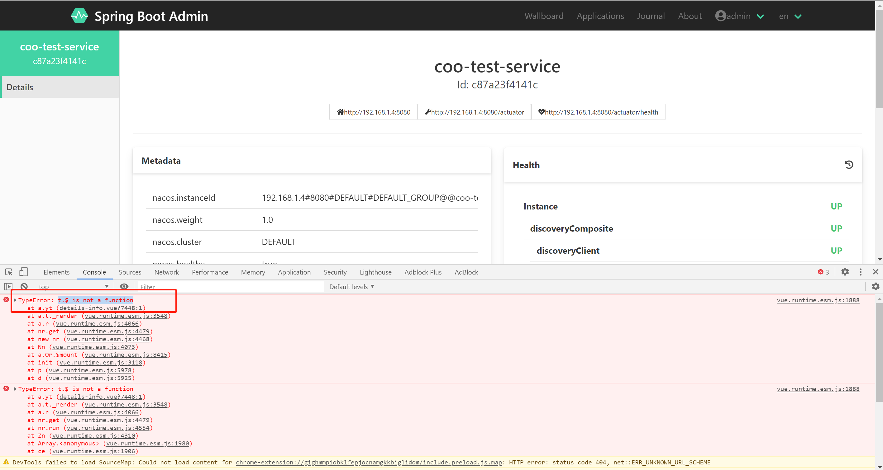 t.$ is not a function · Issue #1479 · codecentric/spring-boot-admin · GitHub