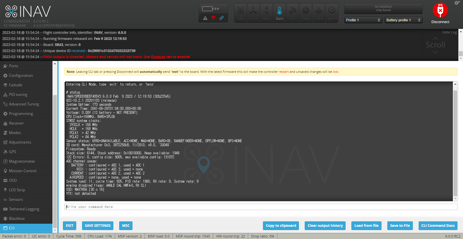 Speedybee F405V3 sensor not detect. · iNavFlight inav · Discussion #8808 · GitHub