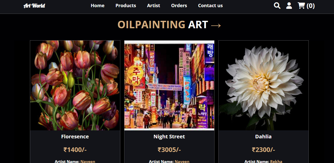 Github Harshini620art Gallery Online Art Gallery Using Php With Mysql