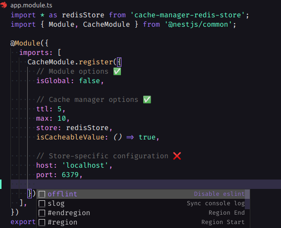 Improve `CacheModule#register` store configuration type inference by adding an optional generic ...