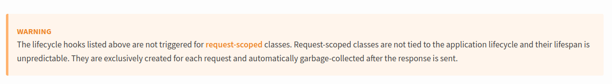 Optional request scoped dependencies break lifecycle hooks · Issue #2031 · nestjs/docs.nestjs ...
