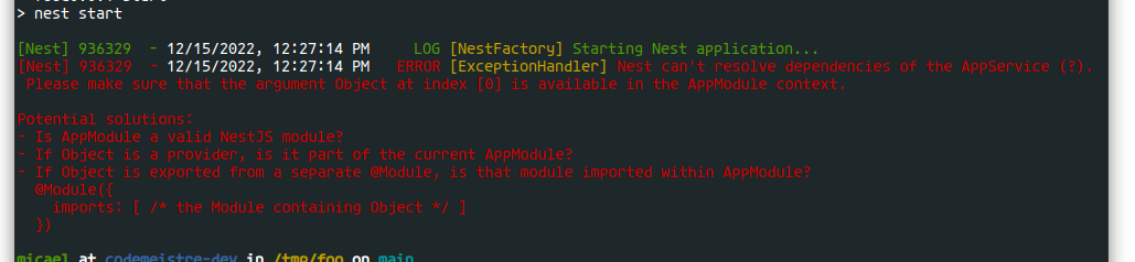 Remove Stack Trace Noise From Nestjs Errors Output · Issue 10722 · Nestjsnest · Github