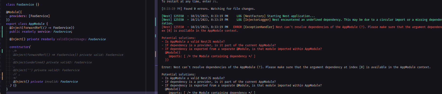 add rule to disalow using `@Inject()` without some token when using it ... add rule to disalow using `@Inject()` without some token when using it ...