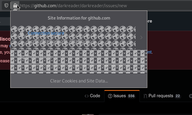 Firefox Certificate info box unreadable · Issue #1804 · darkreader/darkreader · GitHub