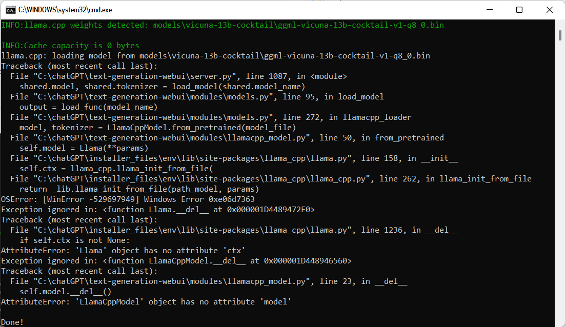 AttributeError: 'LlamaCppModel' object has no attribute 'model' · Issue #2336 · oobabooga/text ...