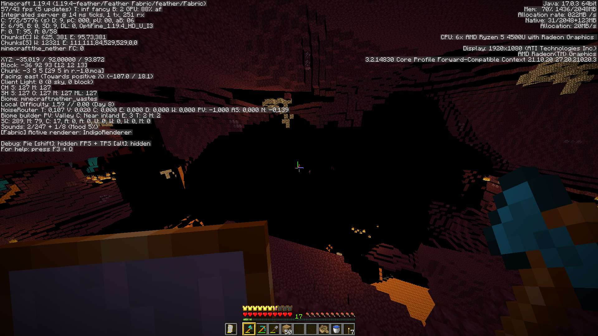 My blocks in the distance are rendering black. this only happens when i use optifine 1.19.4 ...