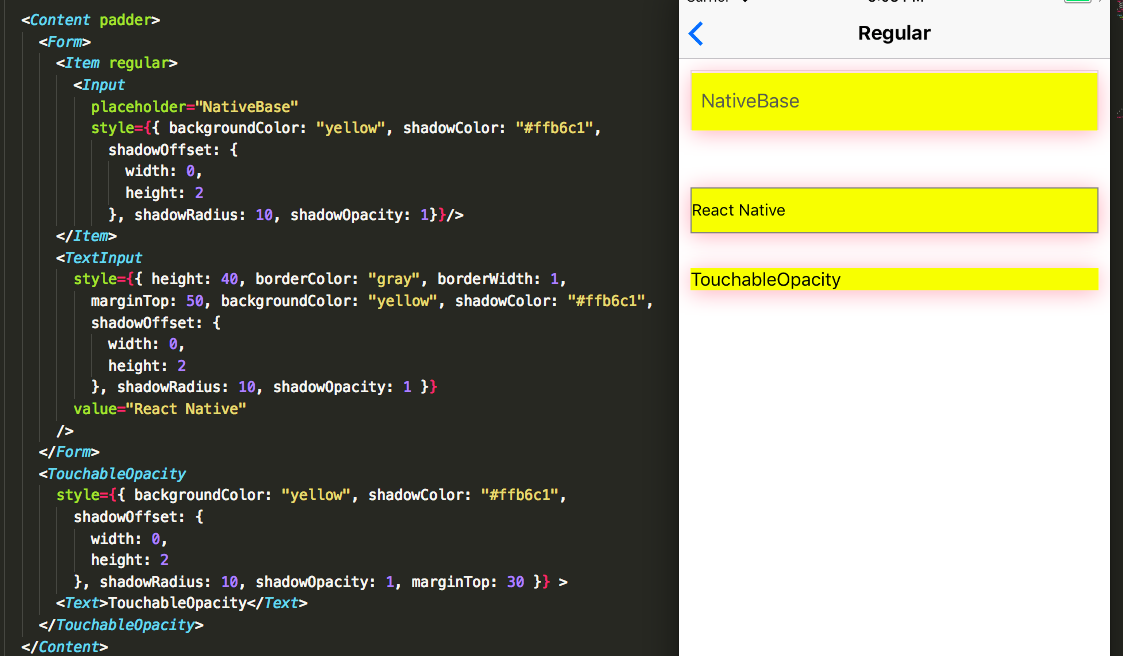 How to add shadows to textBox · Issue #2018 · GeekyAnts/NativeBase · GitHub
