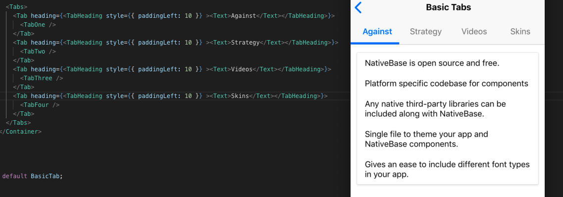 [Question]: How to change tabs spacing · Issue #2640 · GeekyAnts ...