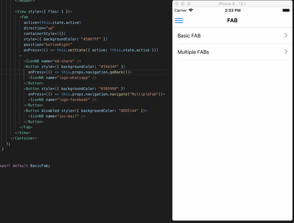 Fab buttons display huge buttons on second dsiplay · Issue #2653 · GeekyAnts/NativeBase · GitHub