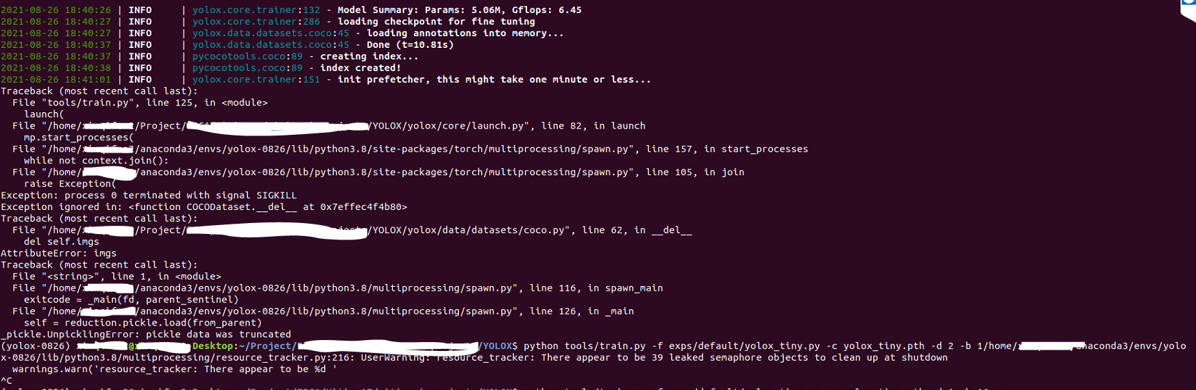 When device=2, Exception: process 0 terminated with signal SIGKILL · Issue #593 · Megvii ...