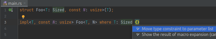 Const Generic Disappears When Moving Generics Between Parameter List And Where Clauses · Issue