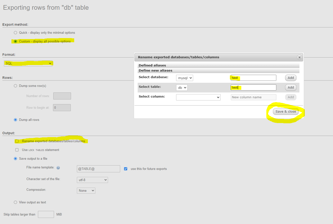 Unable to add tables to rename aliases twice on Export · Issue #16611 · phpmyadmin/phpmyadmin ...
