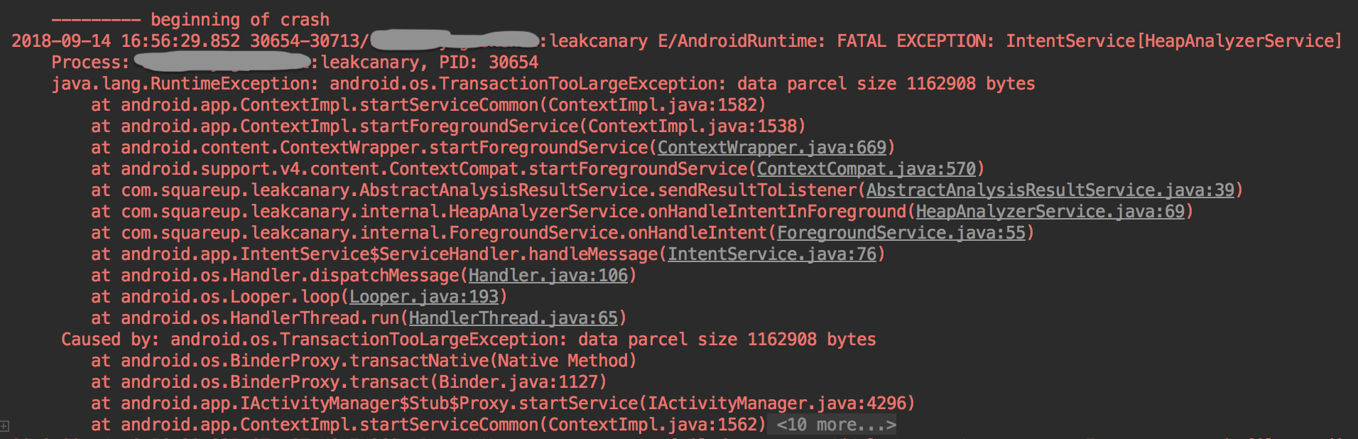 Crash android.os.TransactionTooLargeException from AbstractAnalysisResultService ...