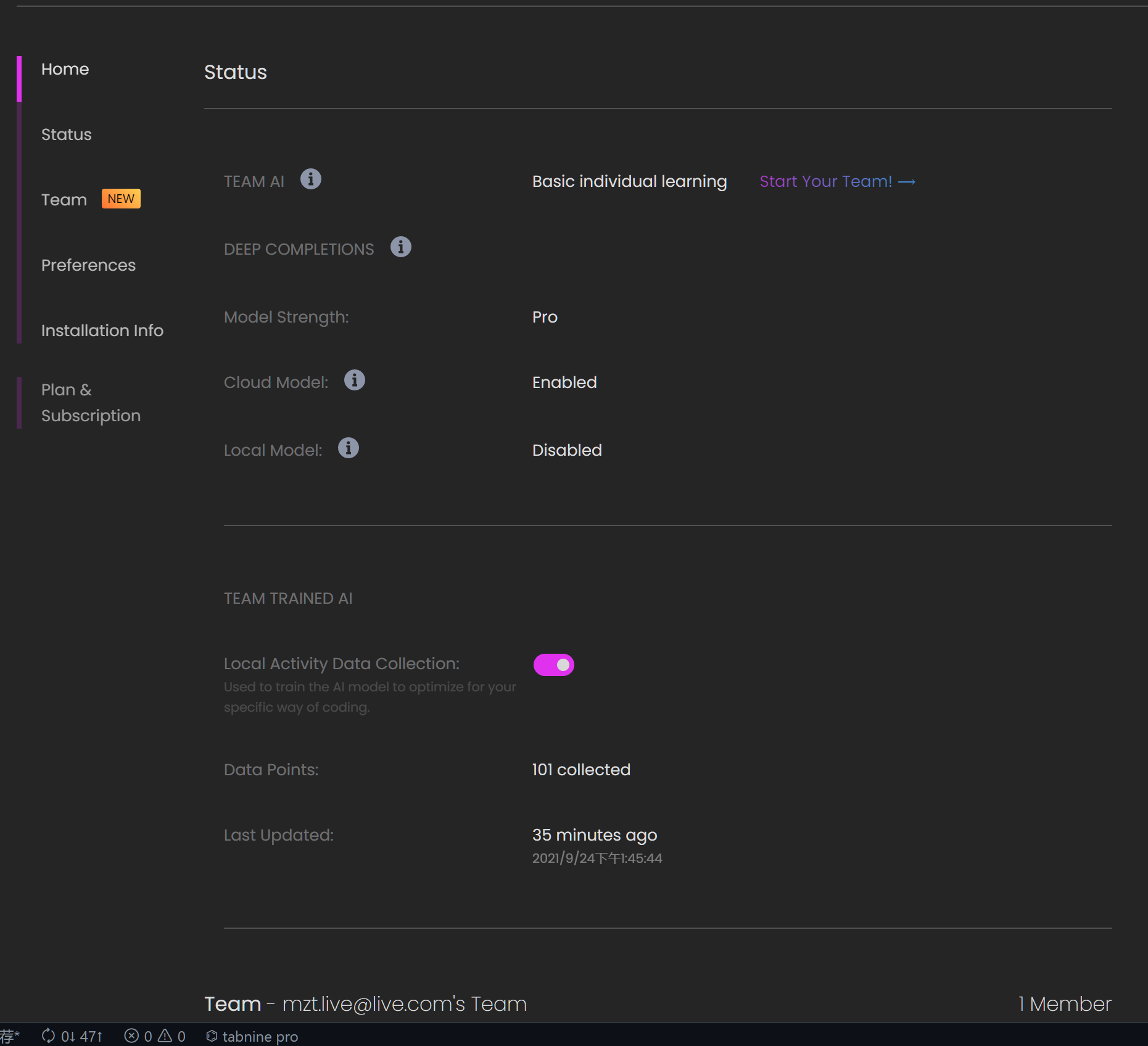 I subscribe to pro, but it doesn’t work · Issue #452 · codota/TabNine · GitHub