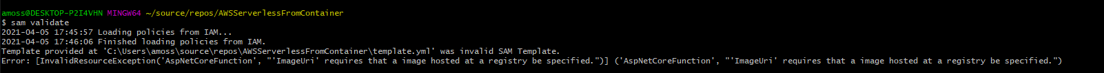 Sam Validate Or Sam Build Fails When Deploying A Net 5 Aws Lambda Function Using Aws Sam 