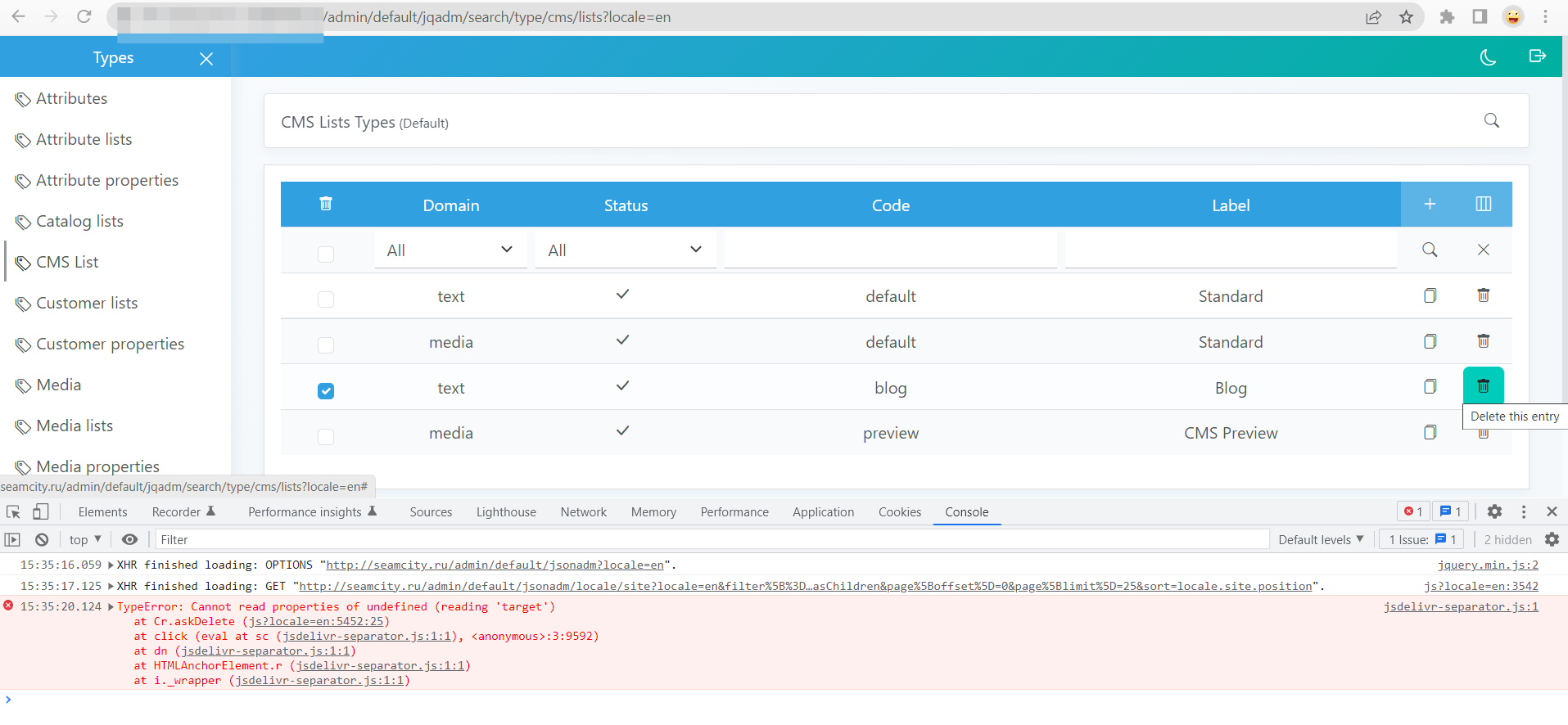 "Delete this entry" button not working · Issue #245 · aimeos/ai-admin-jqadm · GitHub