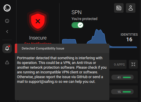 Portmaster is unstable and "hangs" several times a day for up to 10 ...