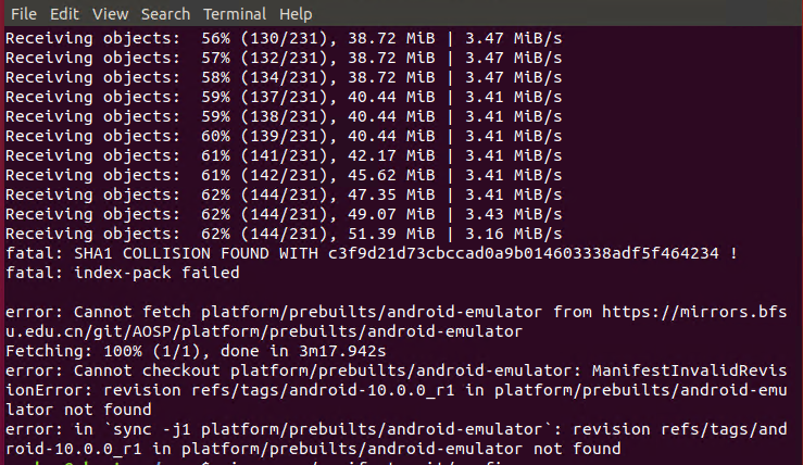 Aosp 清华镜像下载 Android 10 0 0 R1 出现问题 · Issue 1230 · Tuna Issues · Github
