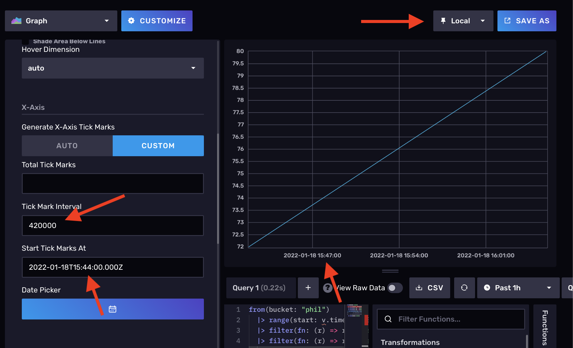 Cell Customize custom x-axis tick marks "Start At" wrong time format · Issue #3396 · influxdata ...