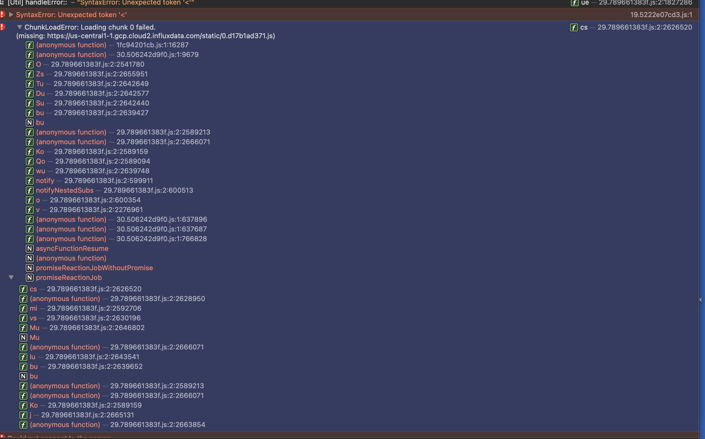Chunk Loading Error · Issue #4577 · influxdata/ui · GitHub