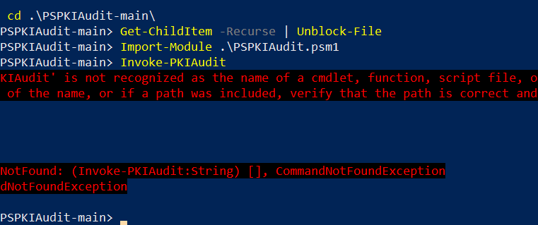 Invoke-PSPKIAudit not recognized · Issue #26 · GhostPack/PSPKIAudit ...