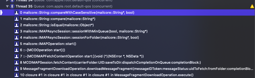 [Question] iOS crashes when calling IMAP operations using async NSOperation · Issue #1850 ...