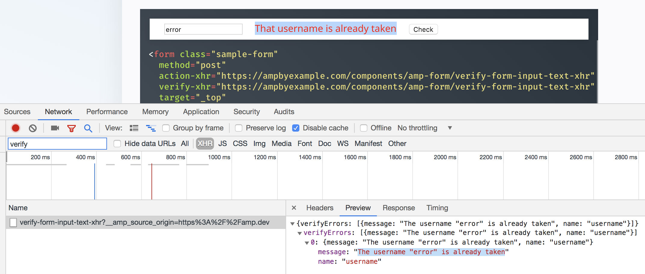 Verify message in amp-form is not updated · Issue #18775 · ampproject/amphtml · GitHub