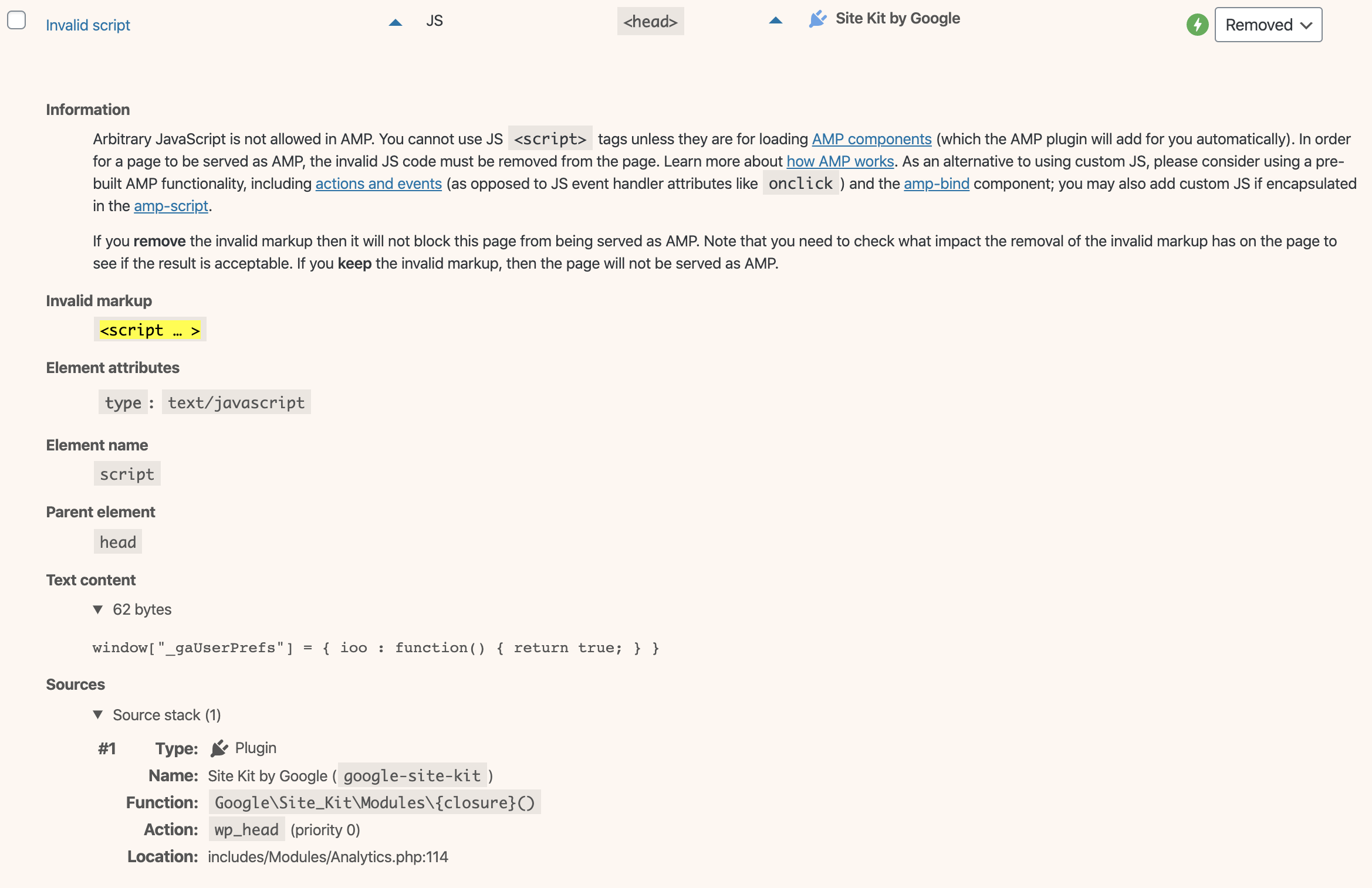 AMP validation error for script with _gaUserPrefs · Issue #1251 ...