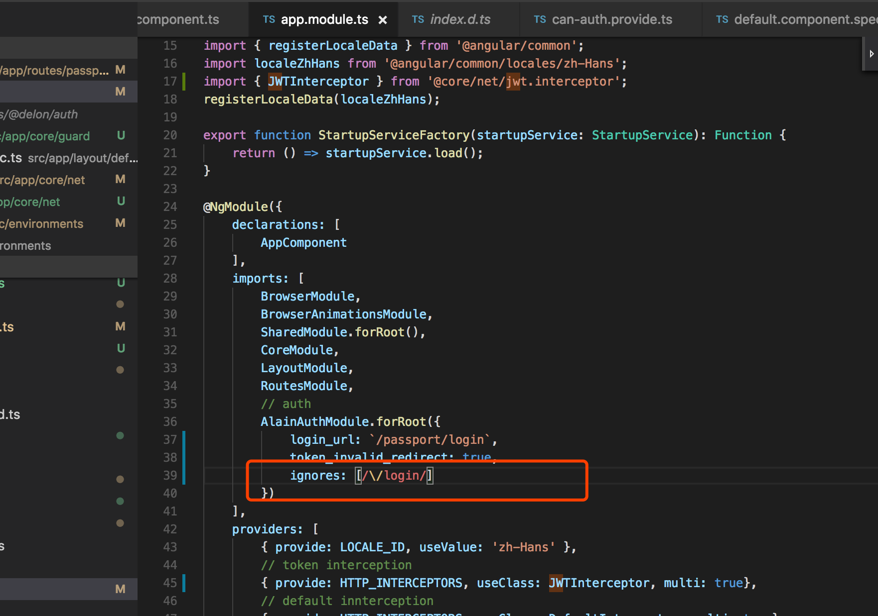 AlainAuthModule.forRoot ignores · Issue #170 · ng-alain/ng-alain · GitHub