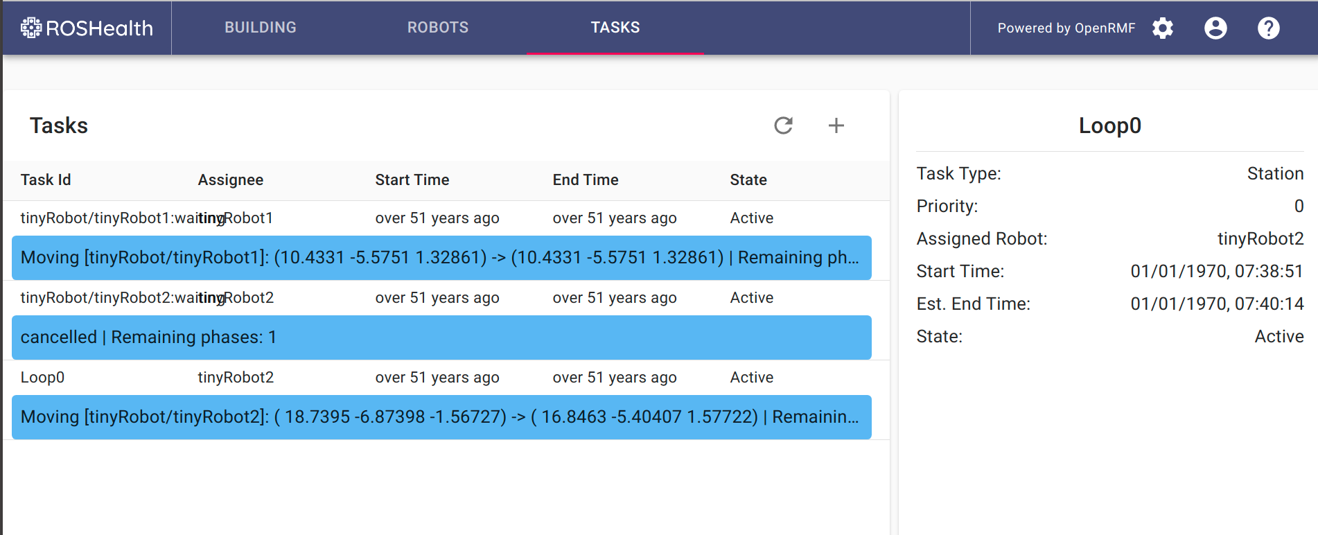 [throwaway/demo] Modifications to Tasks Tab · Issue #352 · open-rmf/rmf-web · GitHub