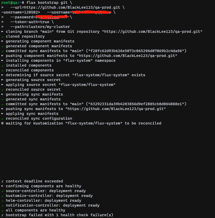 bootstrap failed with 1 health check failure(s) · Issue #1552 · fluxcd/flux2 · GitHub