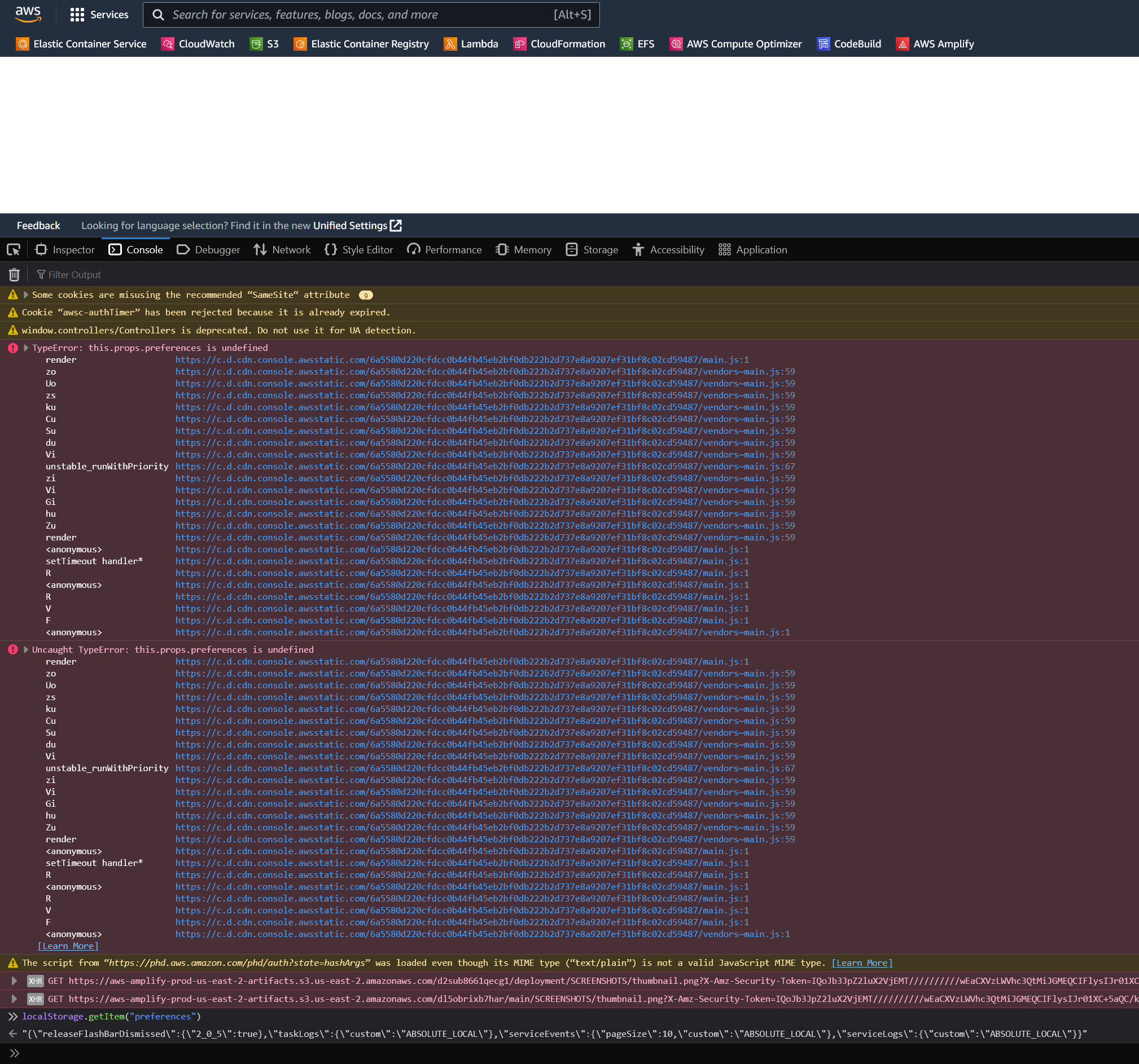 Theres A Javascript Error In The Aws Amplify Console · Issue 2777 · Aws Amplifyamplify 